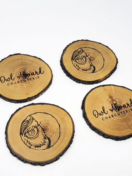 Live-Edge Coasters – Created For Me Laser Engraved Gifts & More